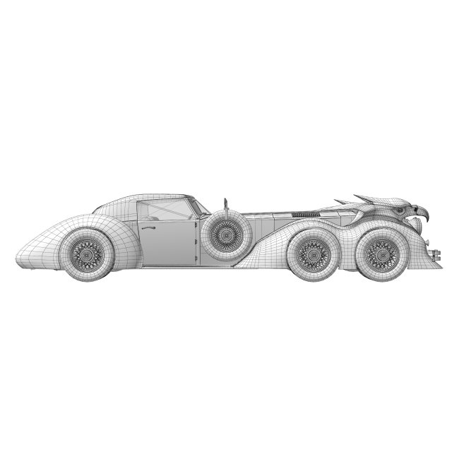 Old classic car prototype 3D Model in Concept 3DExport
