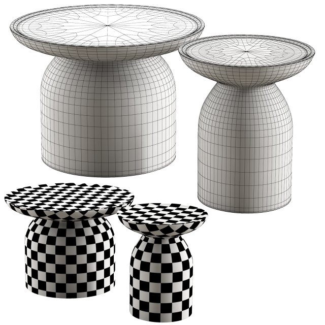 Set of 2 tables Colombo big bom Colombo slim 3D Model in Table 3DExport