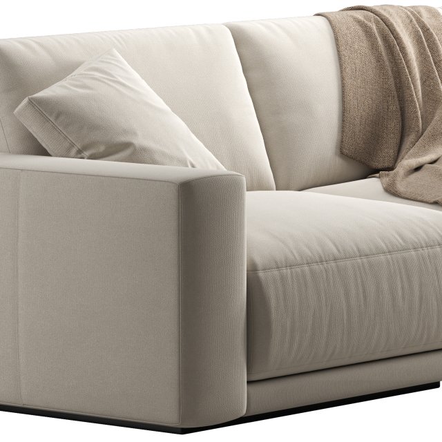 RH Bella modular fabric 3 seat sofa 3D Model in Sofa 3DExport