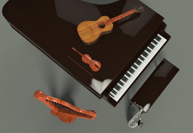 musical instruments 3D Model in Piano 3DExport