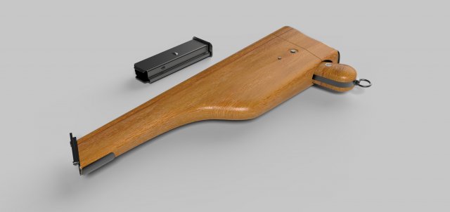 mauser model 712 machine with case 3D Model in Machine Gun 3DExport