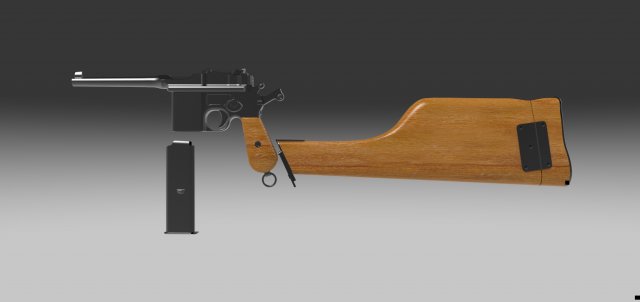 mauser model 712 machine with case 3D Model in Machine Gun 3DExport