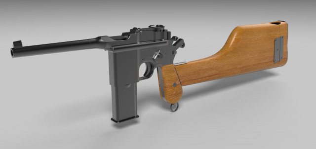 mauser model 712 machine with case 3D Model in Machine Gun 3DExport