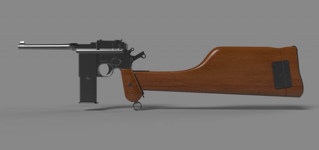 mauser model 712 machine with case 3D Model in Machine Gun 3DExport