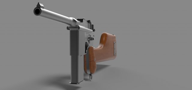 mauser model 712 machine with case 3D Model in Machine Gun 3DExport