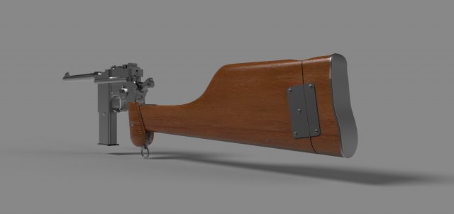 mauser model 712 machine with case 3D Model in Machine Gun 3DExport