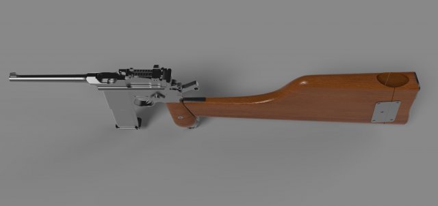mauser model 712 machine with case 3D Model in Machine Gun 3DExport