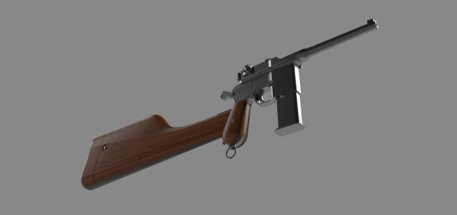 mauser model 712 machine with case 3D Model in Machine Gun 3DExport