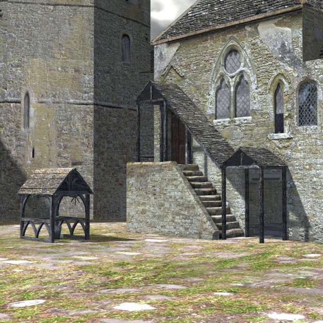 fortified manor 3D Model in Fantasy 3DExport