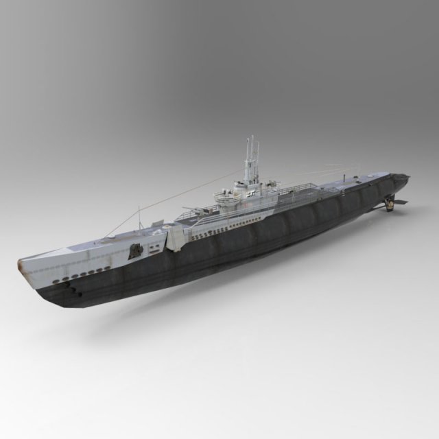 uss trigger in 3ds and obj formats 3D Model in Submarine 3DExport