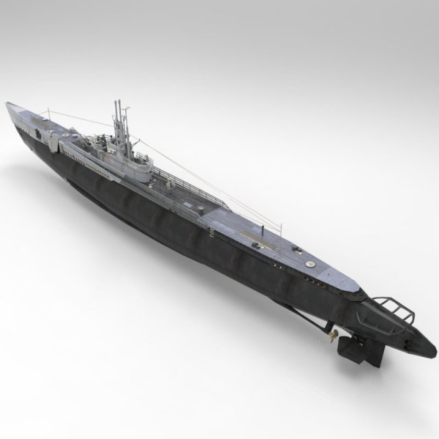 uss trigger in 3ds and obj formats 3D Model in Submarine 3DExport
