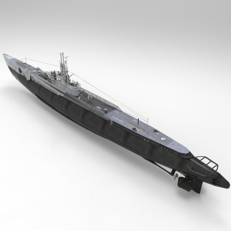 uss trigger in 3ds and obj formats 3D Models in Submarine 3DExport