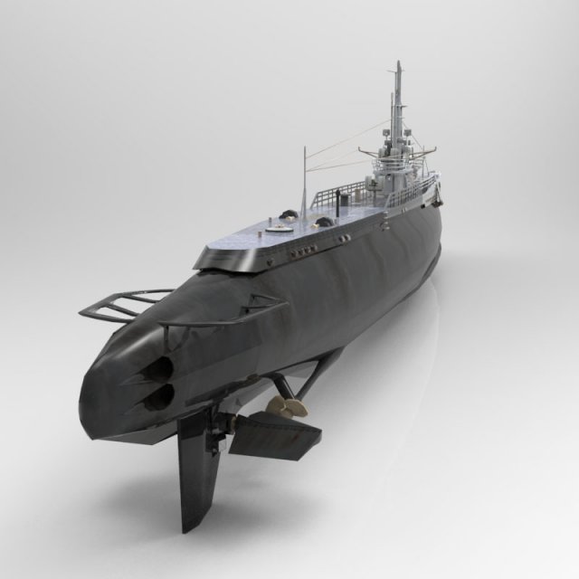 uss trigger in 3ds and obj formats 3D Model in Submarine 3DExport