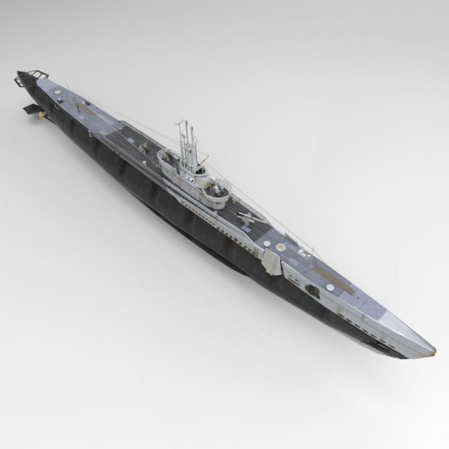 uss trigger in 3ds and obj formats 3D Model in Submarine 3DExport