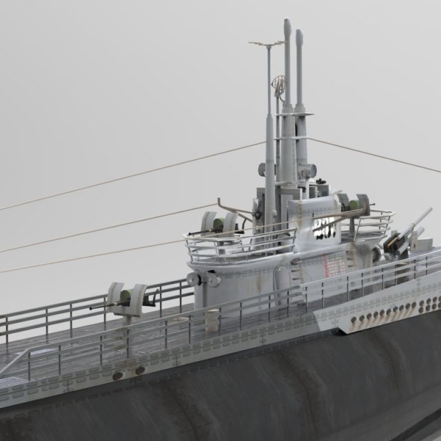 uss trigger in 3ds and obj formats 3D Model in Submarine 3DExport