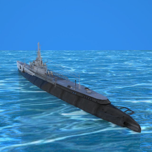 uss trigger in 3ds and obj formats 3D Model in Submarine 3DExport