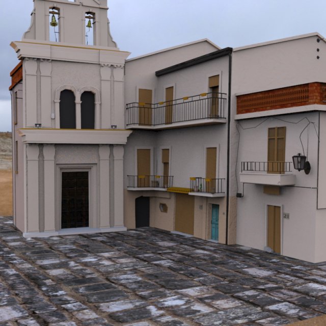 italian piazza 3D Model in Cityscapes 3DExport