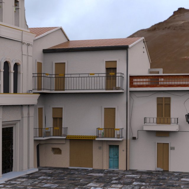 italian piazza 3D Model in Cityscapes 3DExport