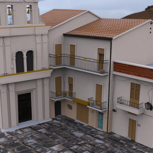 italian piazza 3D Model in Cityscapes 3DExport