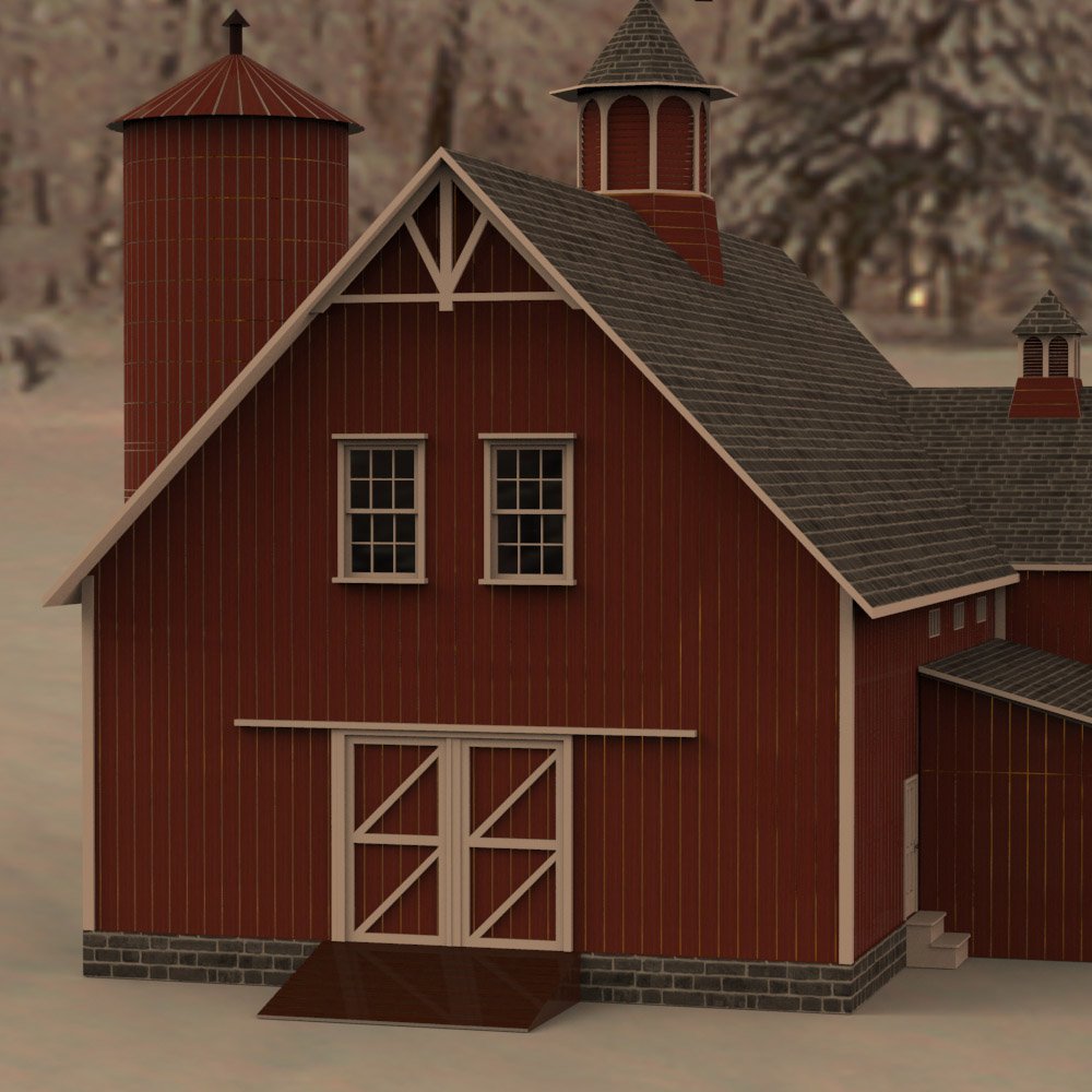 Barn 3D Model in Buildings 3DExport