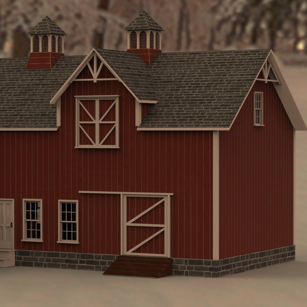 Barn 3D Model in Buildings 3DExport