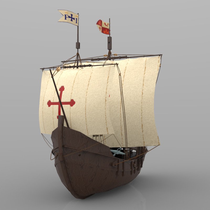 Pinta 3D Model in Boats 3DExport