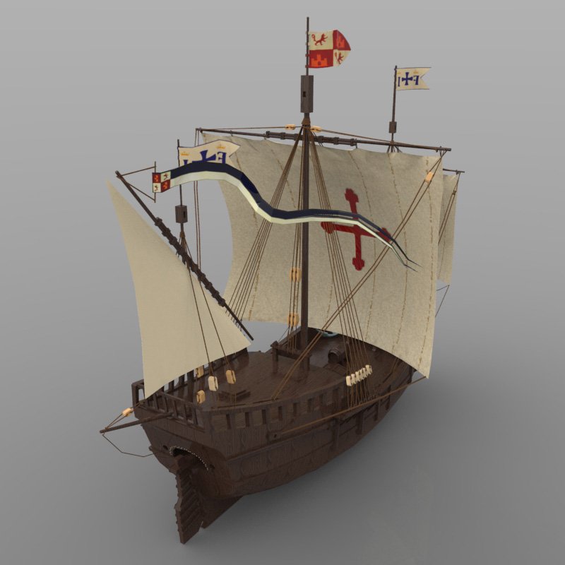 Pinta 3D Model in Boats 3DExport