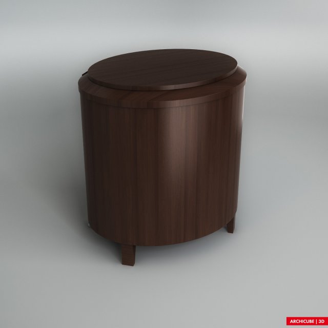 round bedside table 3D Model in Bedroom 3DExport