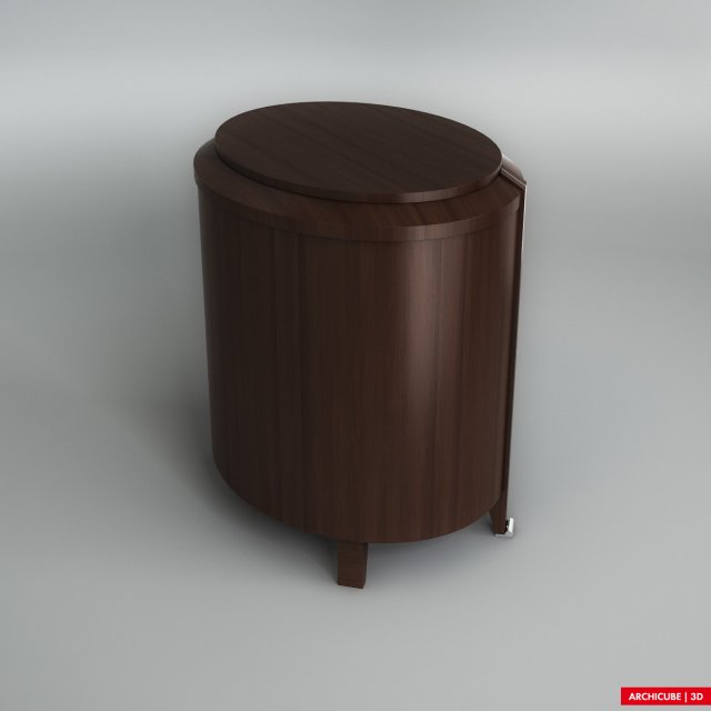 round bedside table 3D Model in Bedroom 3DExport