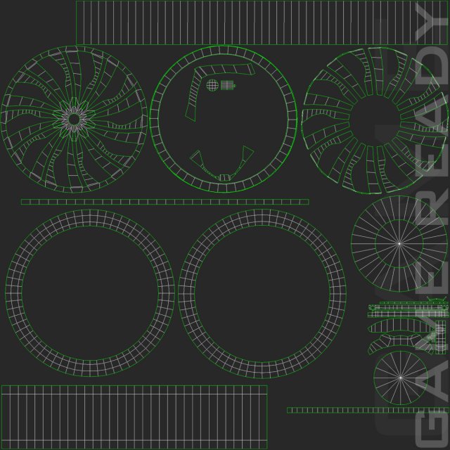 alloy wheel 001 - low poly 3D Model in Parts of auto 3DExport