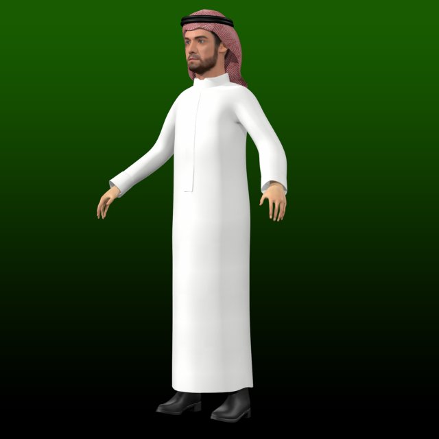 Arab Man Rig 3D Model in Man 3DExport