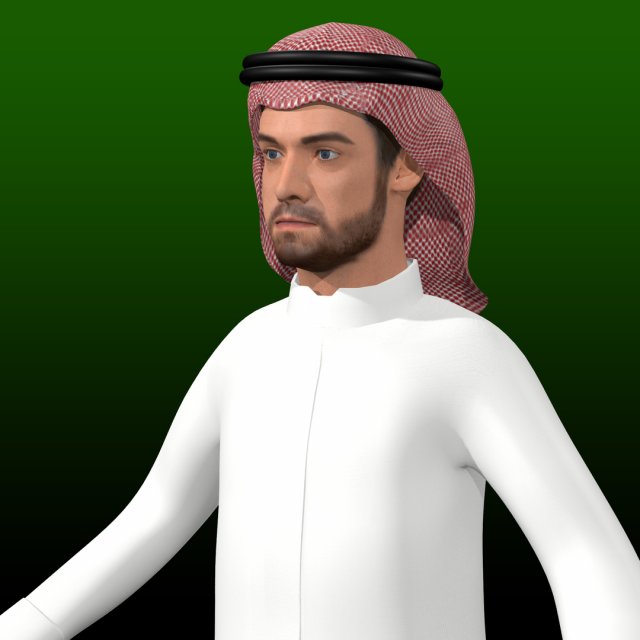 Arab Man Rig 3D Model in Man 3DExport