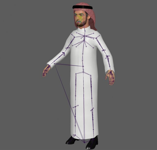 Arab Man Rig 3D Model in Man 3DExport