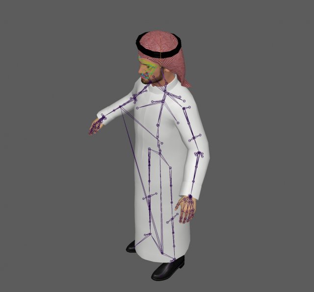 Arab Man Rig 3D Model in Man 3DExport