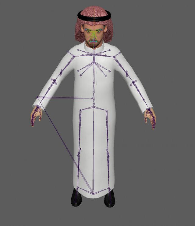 Arab Man Rig 3D Model in Man 3DExport