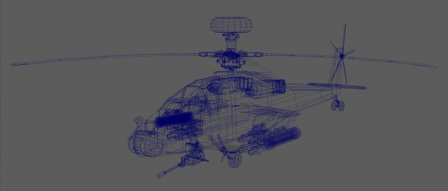 Apache Attack Helicopter AH 64 Low poly 3D Model in Helikopter 3DExport