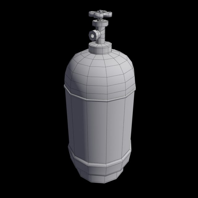 low-poly gas argon ballon Model 3D in Kontainer Pengiriman 3DExport