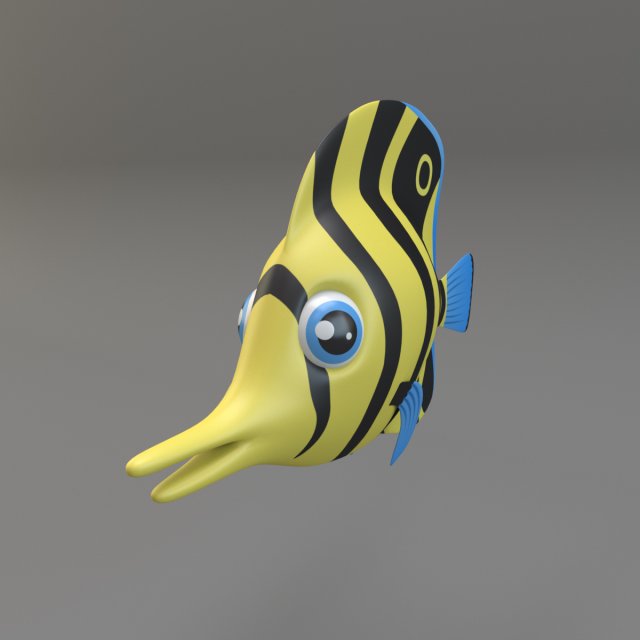cartoon fish 3D Model in Fish 3DExport