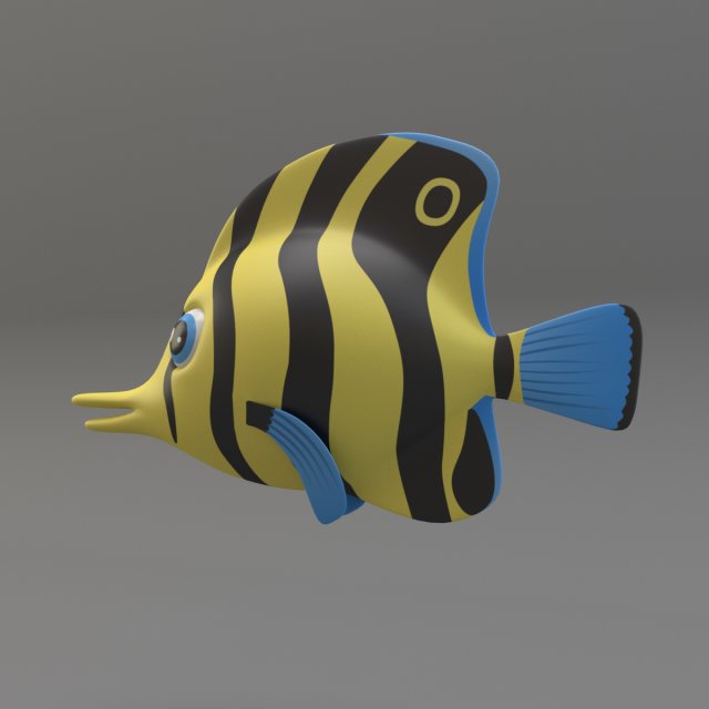cartoon fish 3D Model in Fish 3DExport