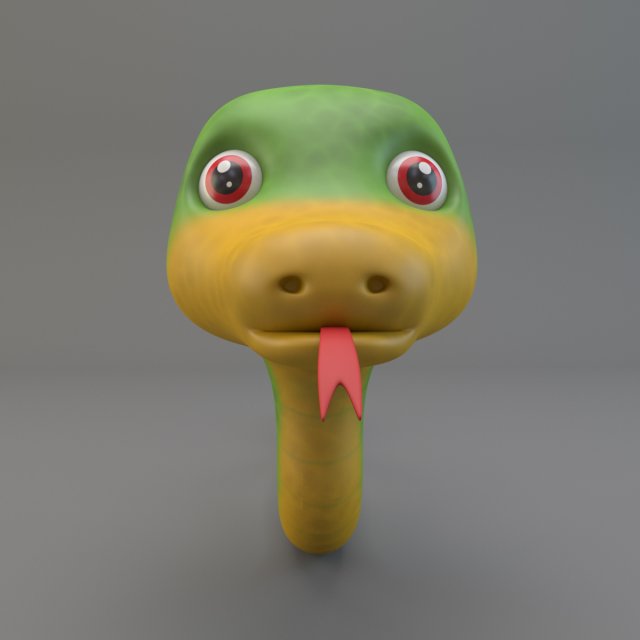 cartoon snake 3D Model in Reptile 3DExport