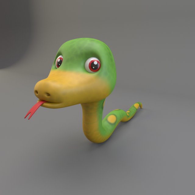cartoon snake 3D Model in Reptile 3DExport