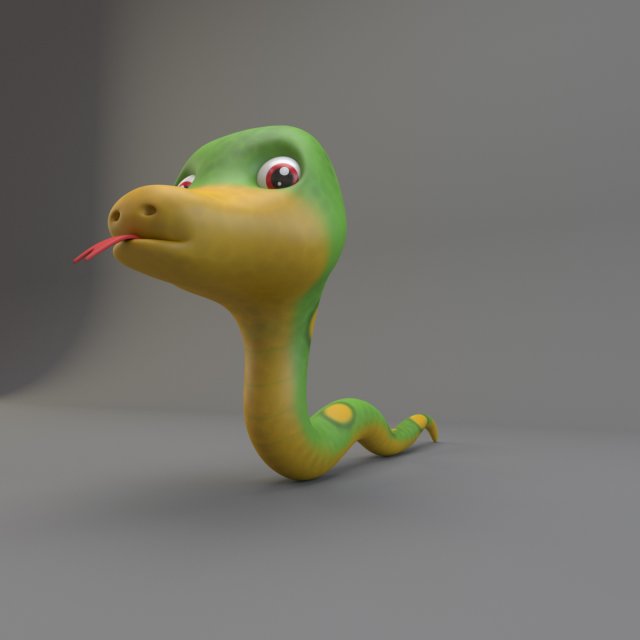 cartoon snake 3D Model in Reptile 3DExport