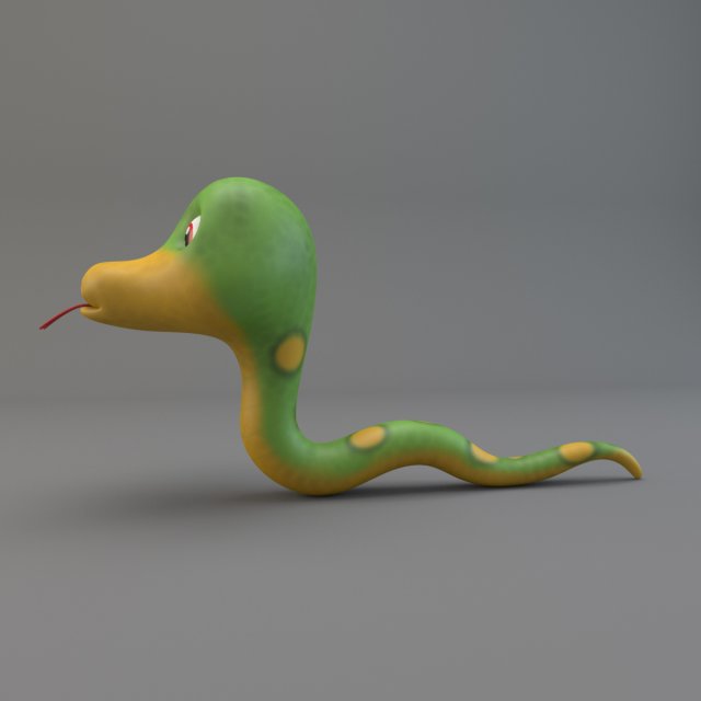 cartoon snake 3D Model in Reptile 3DExport