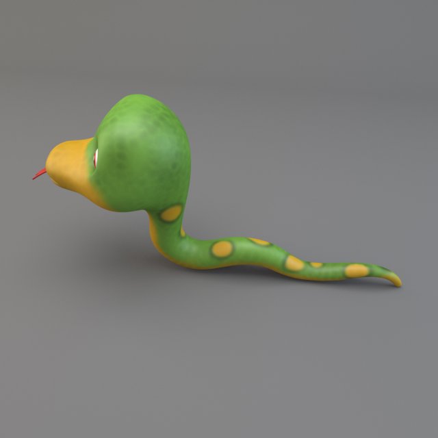 cartoon snake 3D Model in Reptile 3DExport