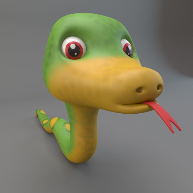 cartoon snake 3D Model in Reptile 3DExport