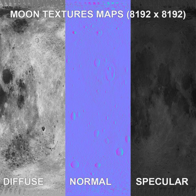 low poly moon 3D Model in Planets 3DExport