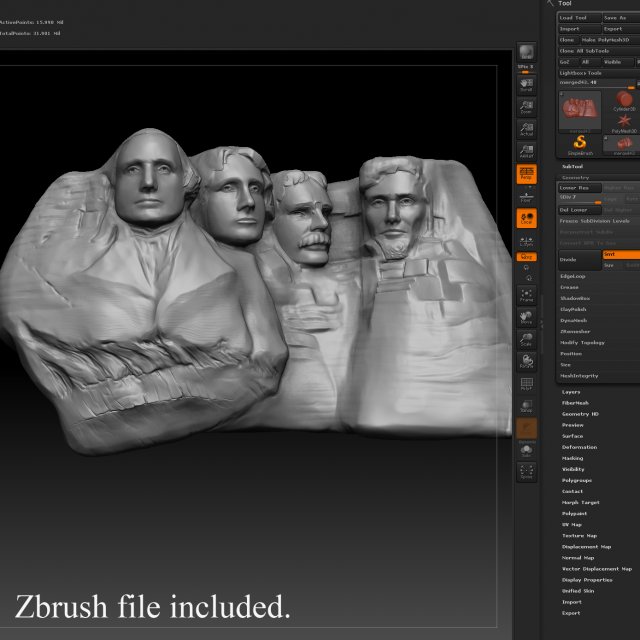 mount rushmore 3D Model in Landmarks 3DExport