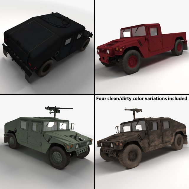 Hmmwv military humvee 3D Model in Combat 3DExport