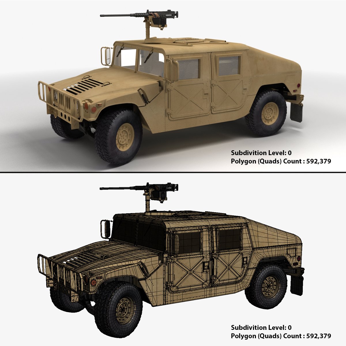 HMMWV Military Humvee 3D Model in Combat 3DExport