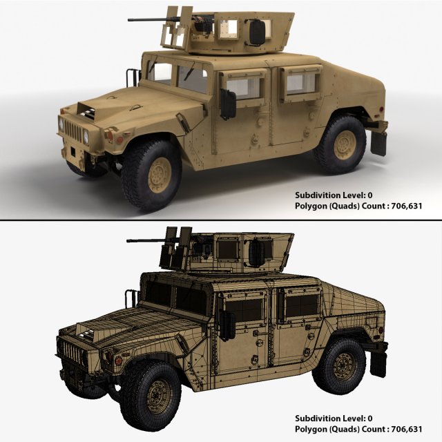 Hmmwv military humvee 3D Model in Combat 3DExport